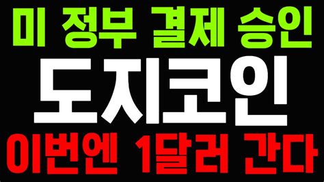 도지코인 폭등 신호 포착 1달러 전망까지 Youtube