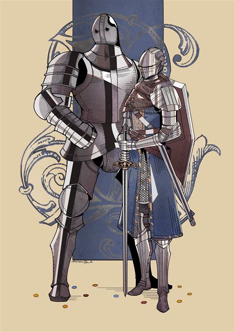 Anri Of Astora And Horace The Hushed Dark Souls And More Drawn By