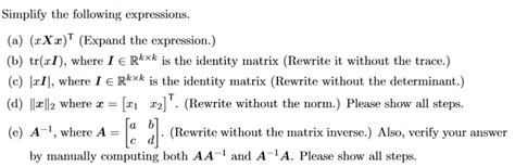 Solved Simplify The Following Expressions A XXx Chegg Com