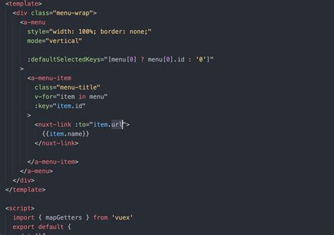 在nuxt中使用antd vue怎么实现menu组件跳转路由 Issue vueComponent ant design vue GitHub