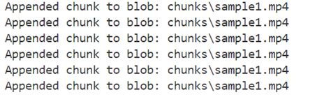 javascript how to append mp4 chunks to a single blob in azure blob storage without playback