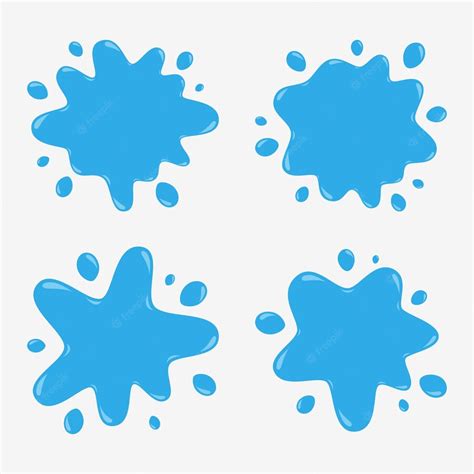워터 스플래쉬 세트 프리미엄 벡터