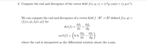 solved 2 compute the curl and divergence of the vector