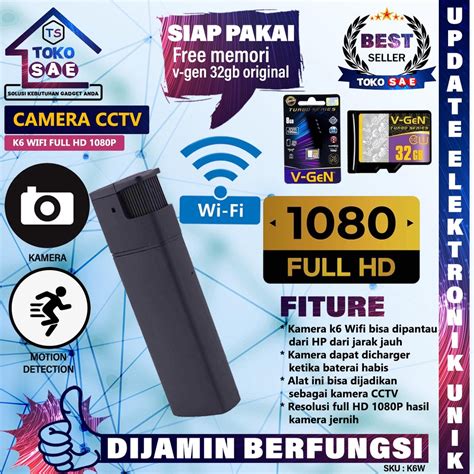 Jual Kamera Mini Full HD Memory 32GB 1080P Wifi K6 V18 Spy Camera Korek Lighter Siap Pakai Spy