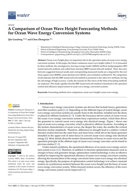 Pdf A Comparison Of Ocean Wave Height Forecasting Methods For Ocean