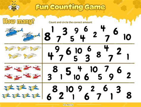 Premium Vector Count And Circle The Correct Number Beehive Theme With Transportation Cliparts