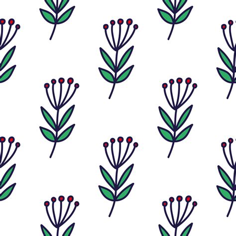 Simple Forest Berry Seamless Pattern Background Fruit Forest Leaf Background Image And