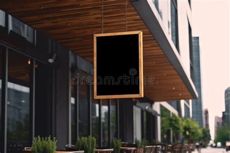 Mockup Outdoor Wall Store Shop Sign Outside Restaurant Stock Image