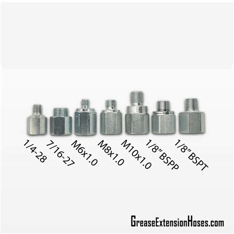 Thread Adapters For Grease Fitting Threads