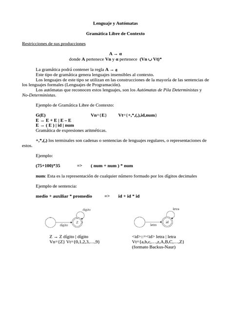 Gramáticas Y Autómatas En Lenguajes Formales Pdf Lenguaje De Programación Sintaxis