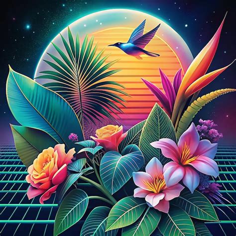 Vibrant Tropical Flowers Generative Ai Premium Ai Generated Image