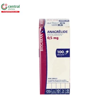 Thuốc Anagrelide Biogaran 05mg điều Trị Bệnh Tăng Tiểu Cầu Và Biến Chứng