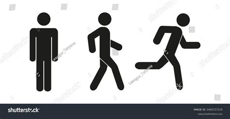 다른 포즈의 인간 모습 그림 문자 스톡 일러스트 2463727219 Shutterstock