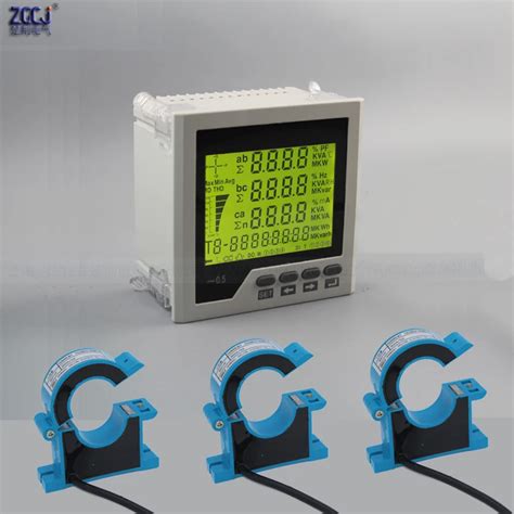 3 Phase Lcd Multifunction Meter Power Factor Power Energy Kwh Ac 100a