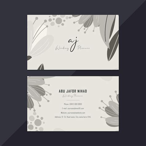 Premium Vector Floral Weeding Agent Business Card Design Template