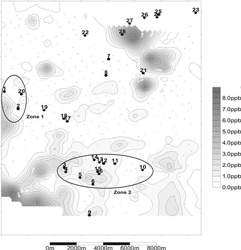 Contour Map Of Ethane Concentrations Ppb After [9] Including Areal Download Scientific