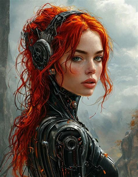205 Neuro Ru Yanx Red Haired Girl Cyborg By Walentywalewski On Deviantart