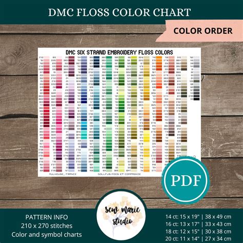Dmc 6 Strand Floss Color Chart Free Printable Hq