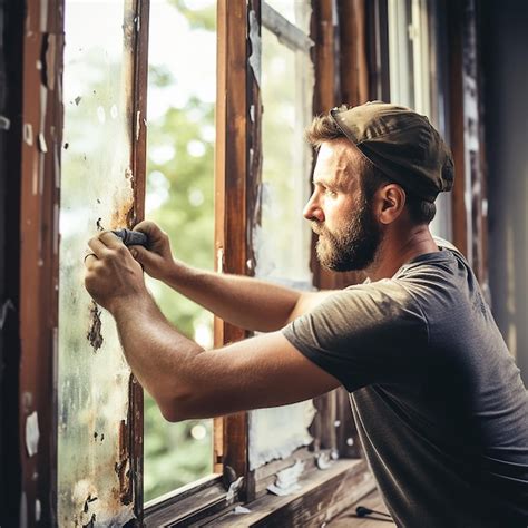 Premium Photo Professional Installer Assembling Window Frame On Site