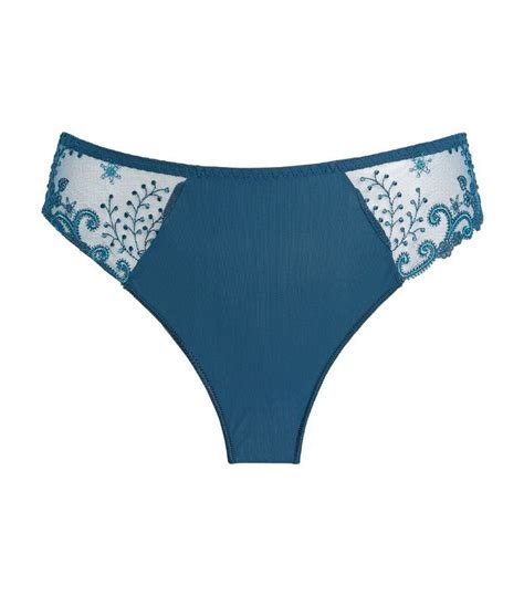 Simone Perele Embroidered Thong Blue Editorialist