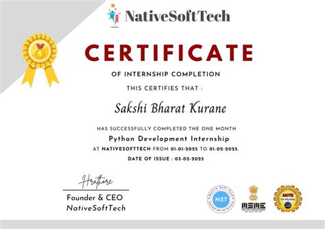 Python Programming Nativesofttech Python Internship Nativesofttech Sakshi Kurane