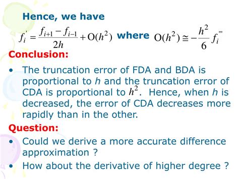 PPT NUMERICAL DIFFERENTIATION Or DIFFERENCE APPROXIMATION PowerPoint Presentation ID