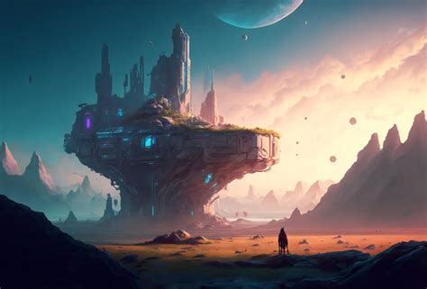 Premium Photo Future City Digital Concept Art Digital Illustration