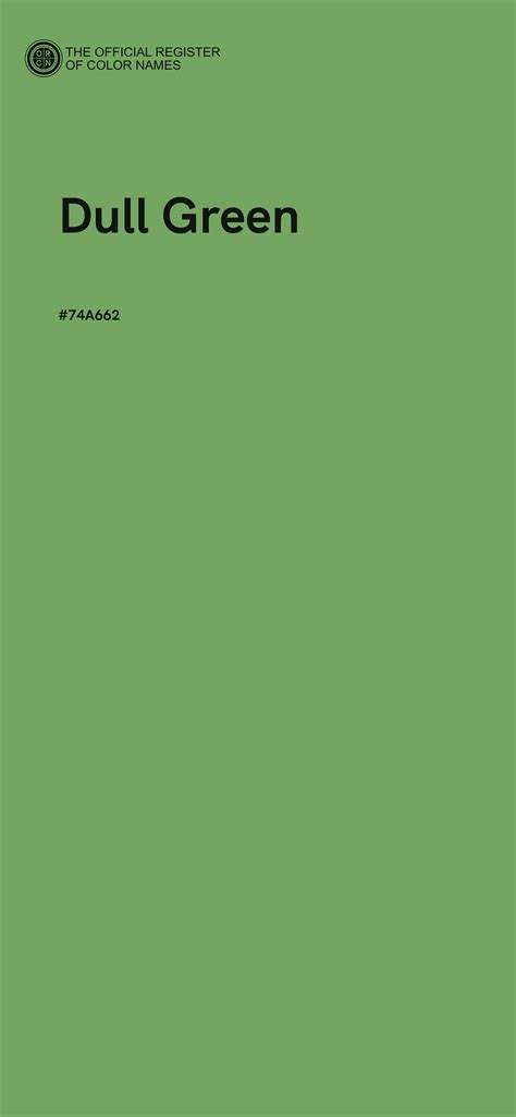 Dull Green Color 74a662 The Official Register Of Color Names