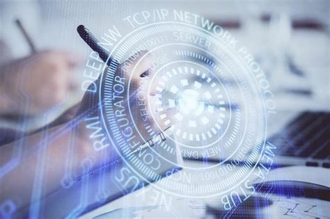 Premium Photo Double Exposure Of Data Theme Sketch Drawing Over