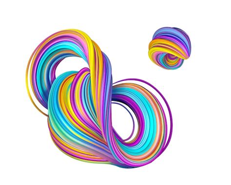 Premium Photo 3d Render Abstract Twisted Shape With Colorful Tangled