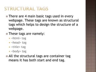 Basic Tags In Html PPT