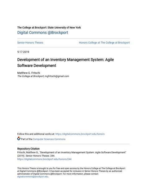 Development Of An Inventory Management System Agile Software Dev Pdf Software Development