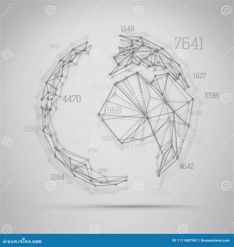 Big Data Visualization Abstract Earth Globe Stock Vector