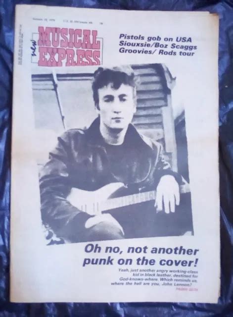 Nme Music Mag 14 01 1978 John Lennon Cover Feature Sex Pistols In Usa