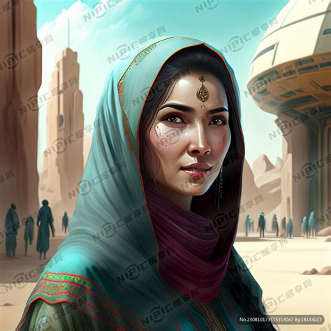 Ai创作图维吾尔族女人 科幻场景 昵图网