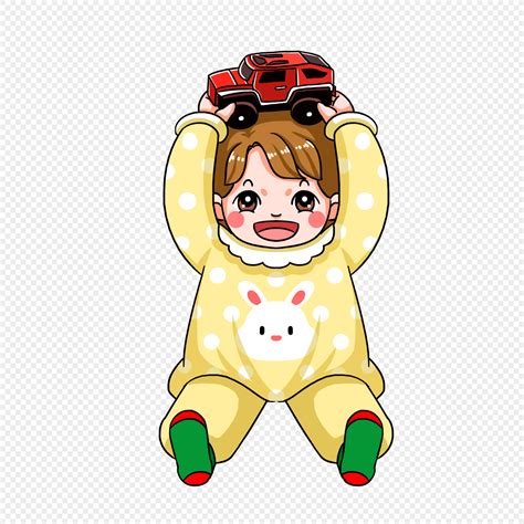 장난감 자동차를 가진 아이 Png 일러스트 무료 다운로드 Lovepik