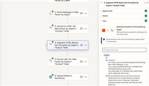 how do i segment parsed email html into blocks for dynamic wordpress post creation zapier