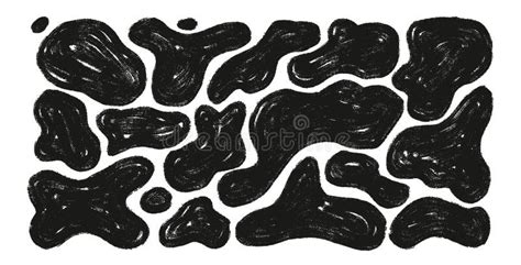 Organic Shapes Chalk Set Irregular Blob Figures Random Abstract Fluid Forms Stock Vector