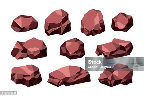 바위와 돌이 놓여 있습니다 다른 모양의 광석 바위 컬렉션 벡터 일러스트 레이 션 0명에 대한 스톡 벡터 아트 및 기타 이미지 0명 개체 그룹 거친 Istock