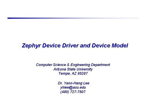 Zephyr Device Driver And Device Model Computer Science