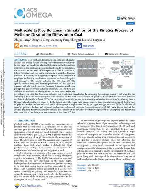 Pdf Multiscale Lattice Boltzmann Simulation Of The Kinetics Process Of Methane Desorption