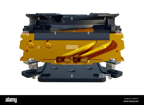 Computer CPU Cooling System Fan And Radiator Isolated On White Background Stock Photo Alamy