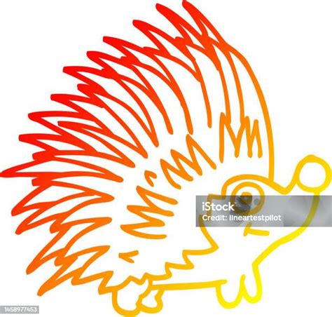 만화 뾰족한 고슴도치의 따뜻한 그라데이션 선 그리기 0명에 대한 스톡 벡터 아트 및 기타 이미지 0명 고슴도치 그라데이션 Istock