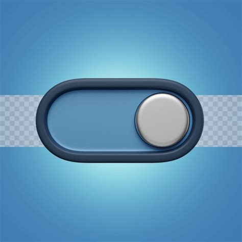 Premium Psd 3d Render Illustration Toggle On With Silver Button