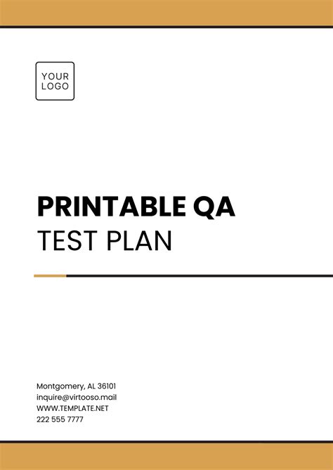 Free Printable QA Test Plan Template To Edit Online