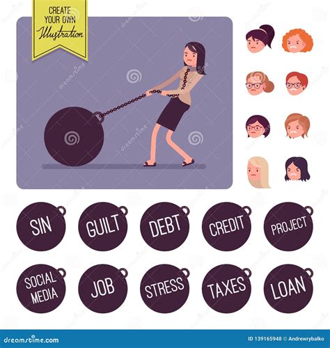 Dragging A Heavy Heart Vector Illustration 32047327