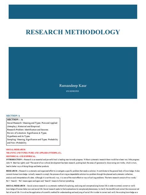 Research Metholodgy Unit A Pdf Hypothesis Null Hypothesis