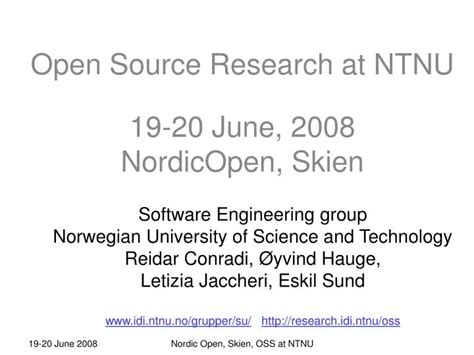 PPT Open Source Research At NTNU PowerPoint Presentation Free Download ID 1304740