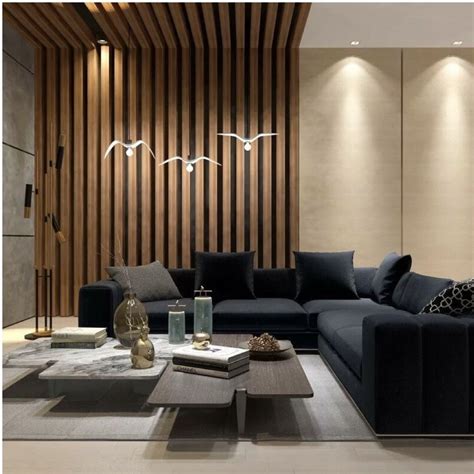 Modern Living Room With Wood Paneling