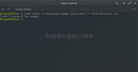sudo chmod x downloads xampp linux x64 7 1 10 0 n bayu sapp